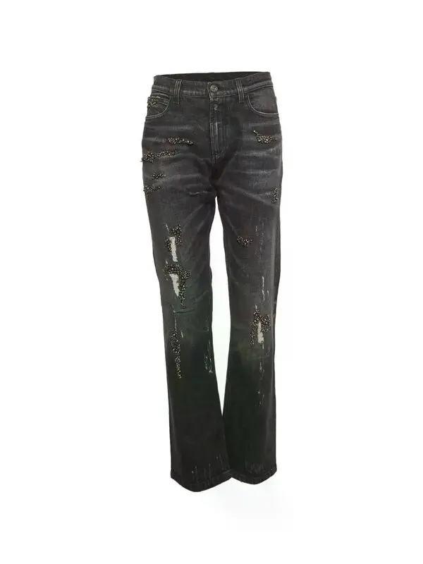 Gucci Distressed Crystal Embellished Jeans