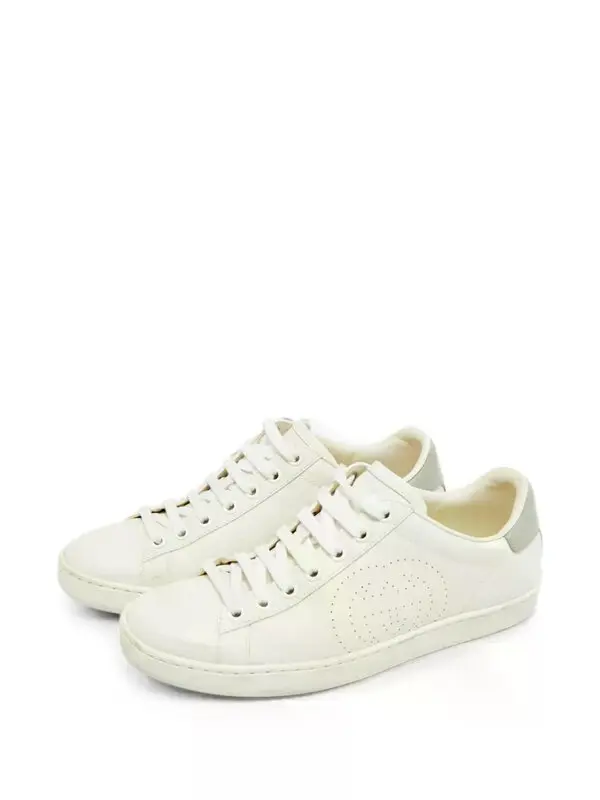 Gucci Ace Interlocking G Leather Sneakers - Neutrals