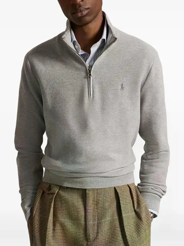 Polo Ralph Lauren Mesh-knit Quarter-zip Sweater