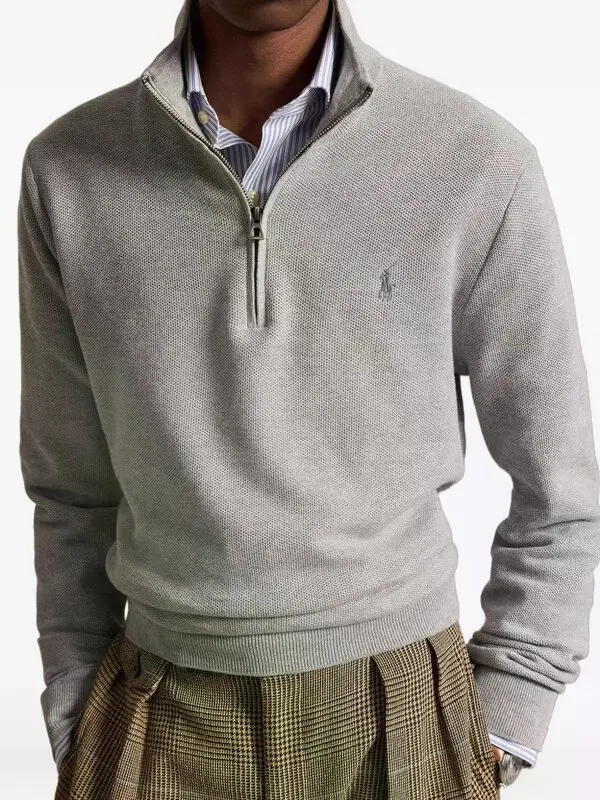 Polo Ralph Lauren Mesh-knit Quarter-zip Sweater