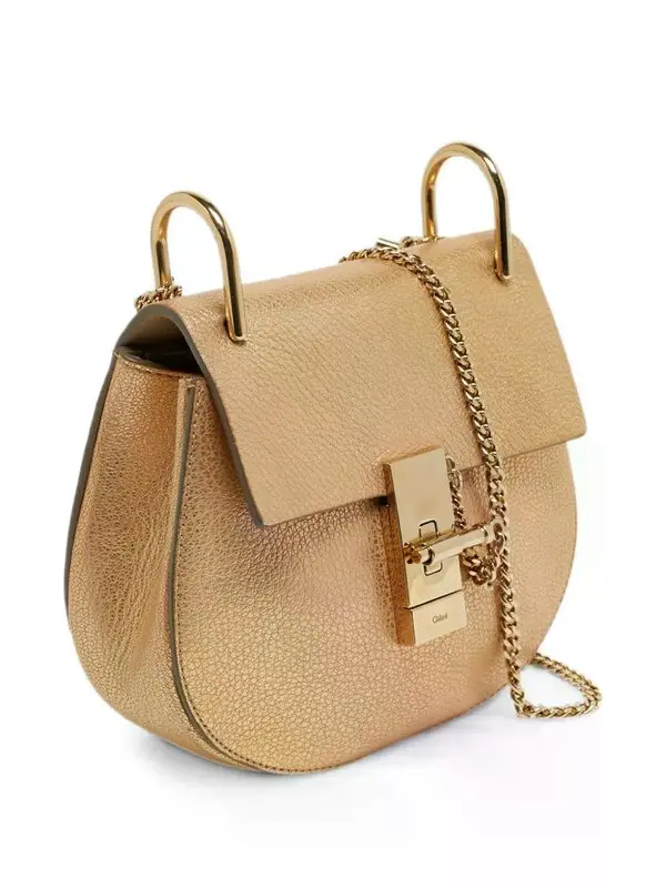 Chloé Small Drew Leather Shoulder Bag - Gold
