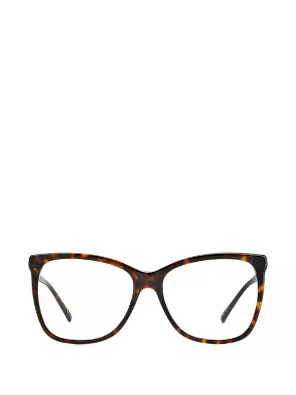 JIMMY CHOO Glitter-detail Square-frame Glasses - Brown