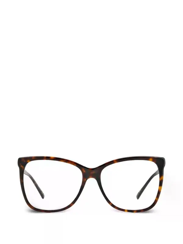 JIMMY CHOO Glitter-detail Square-frame Glasses - Brown
