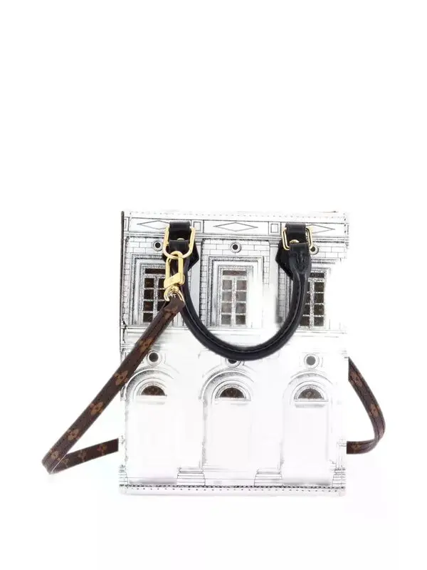 LOUIS VUITTON Petit Sac Plat Bag Fornasetti Architettura Print - Brown