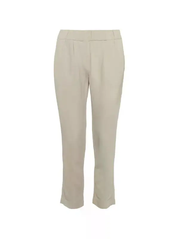Brunello Cucinelli Beige Crepe Cropped Trousers - Neutrals