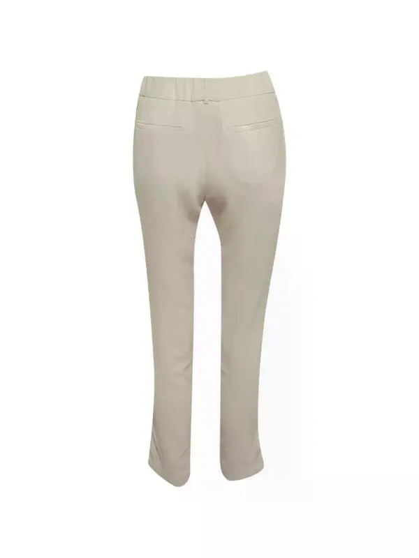 Brunello Cucinelli Beige Crepe Cropped Trousers