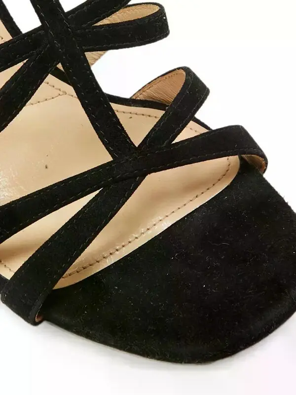 Prada T-strap Suede Heeled Sandals