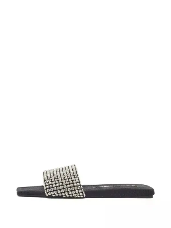 ALEXANDER WANG Anya Crystal-embellished Slides - Black