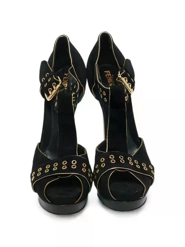 Fendi Suede T-bar Platform Sandals