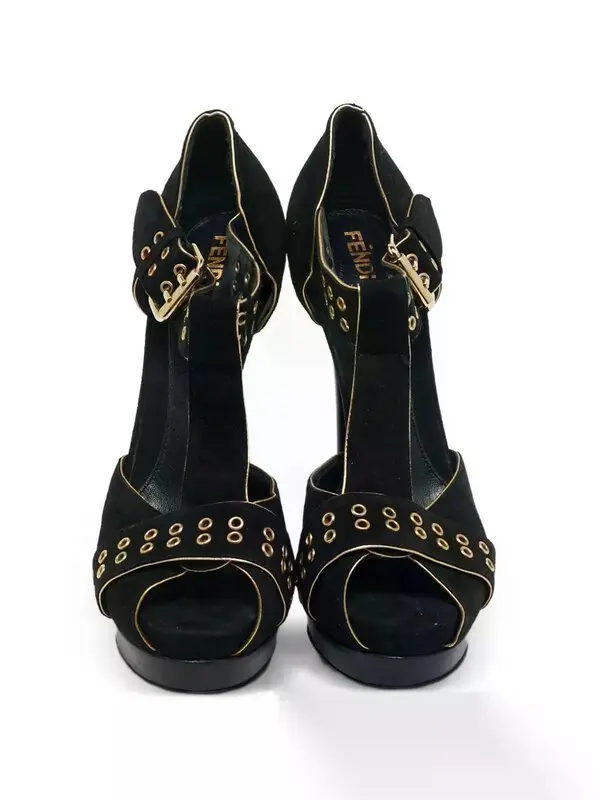 Fendi Suede T-bar Platform Sandals