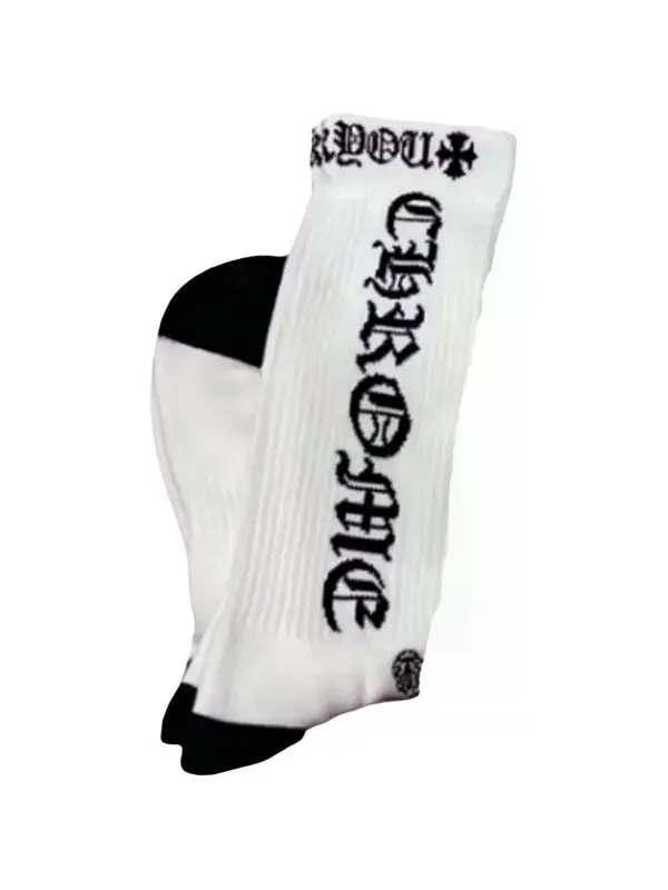 Chrome Hearts Logo Intarsia Ribbed Knit Socks