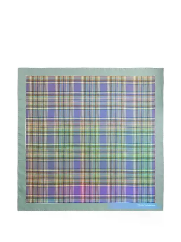 Polo Ralph Lauren Tartan-print Silk Bandana - Green