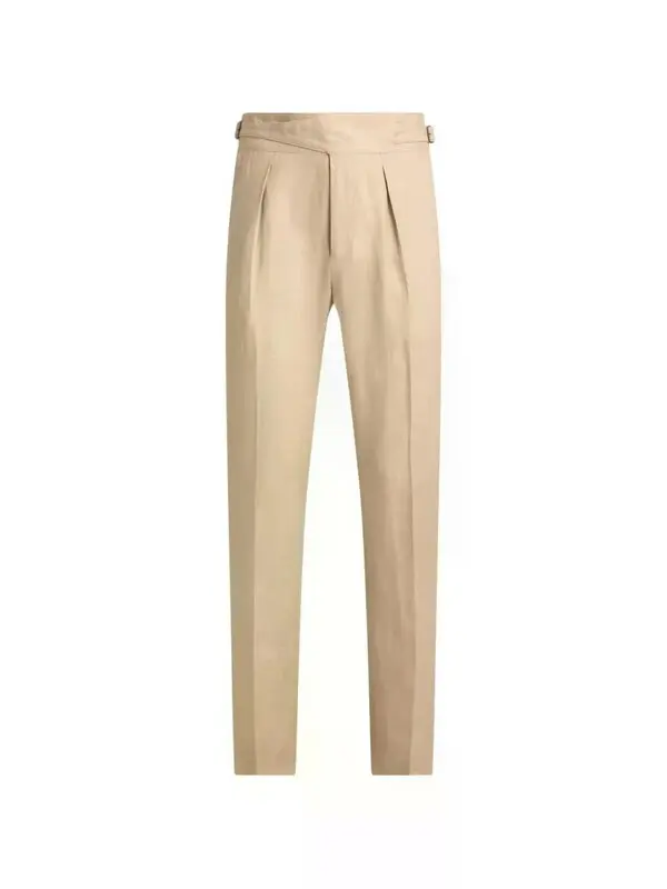 Polo Ralph Lauren Pleated Buckle-waistband Trousers - Neutrals