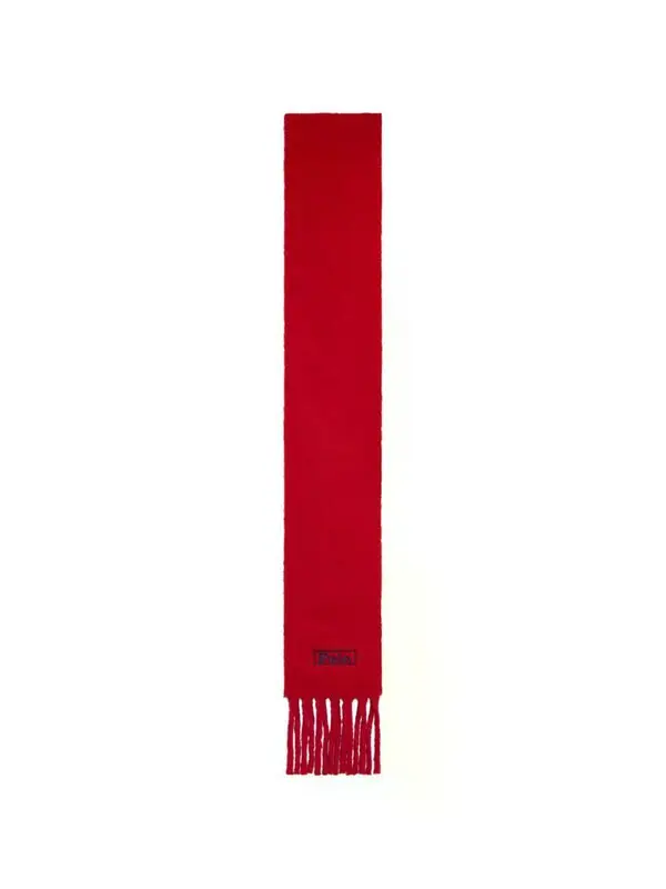 Polo Ralph Lauren Fringed Logo-embroidered Scarf - Red