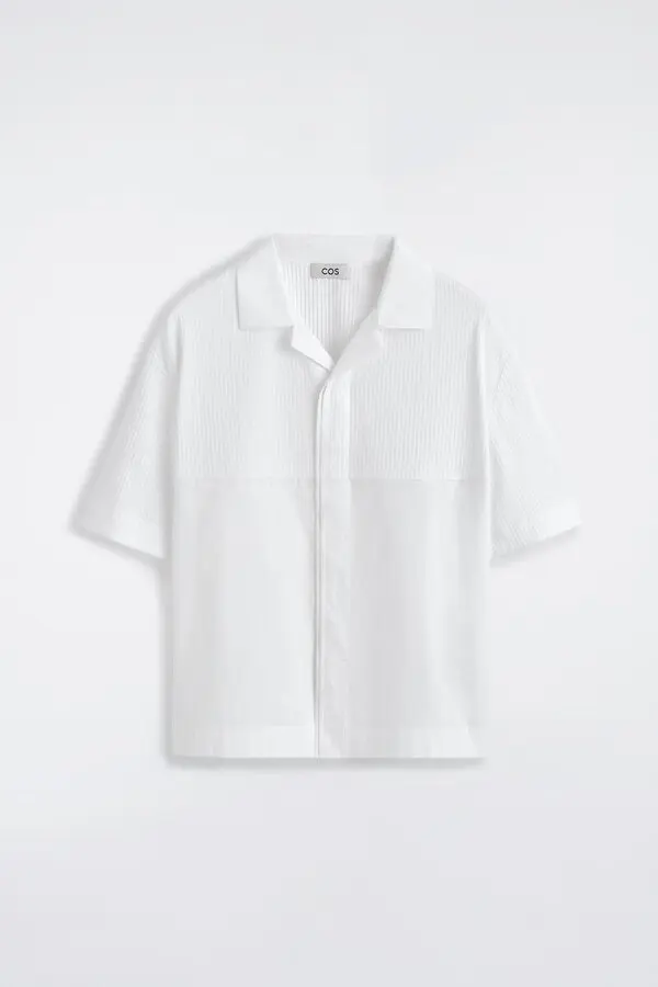 Cos Relaxed Contrast-panel Shirt - White