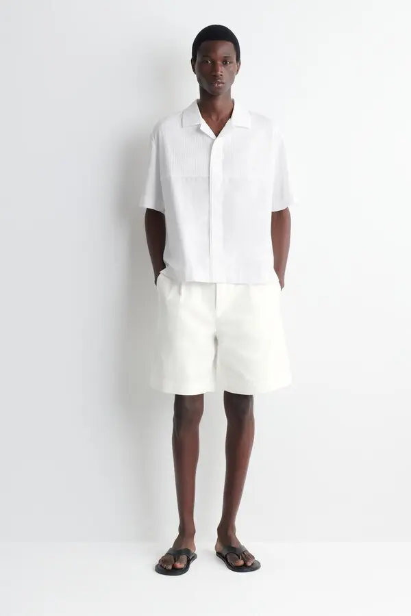Cos Relaxed Contrast-panel Shirt - White