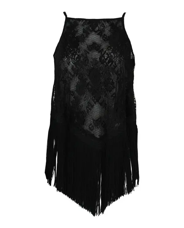 Balenciaga Scarf Fringe In Lace Top