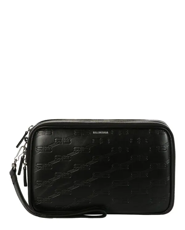 Balenciaga Signature Double Zip Pouch Black