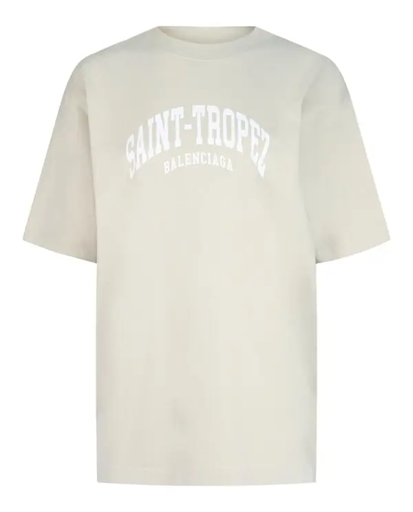 Balenciaga Oversized Sainttropez T-shirt - Shell White