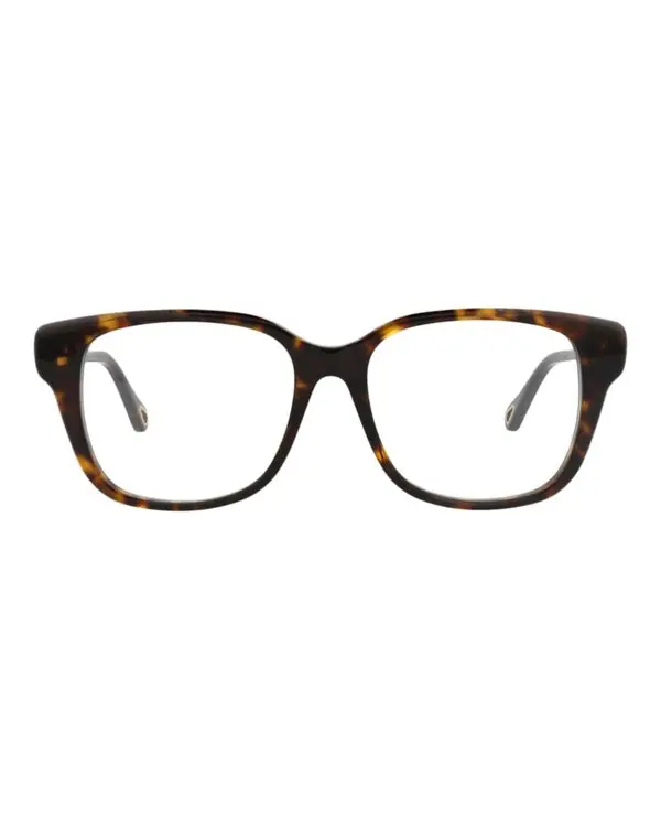 Chloé Squareframe Recycled Acetate Optical Frames Havana Havana Transparent