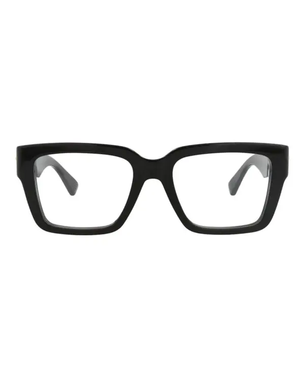 Bottega Veneta Squareframe Recycled Acetate Optical Frames Black Black Transparent