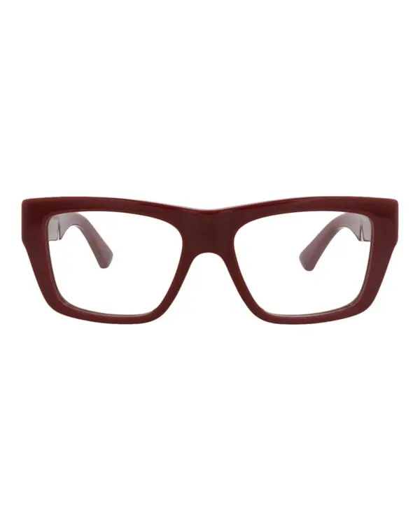 Bottega Veneta Squareframe Acetate Optical Frames Burgundy Burgundy Transparent