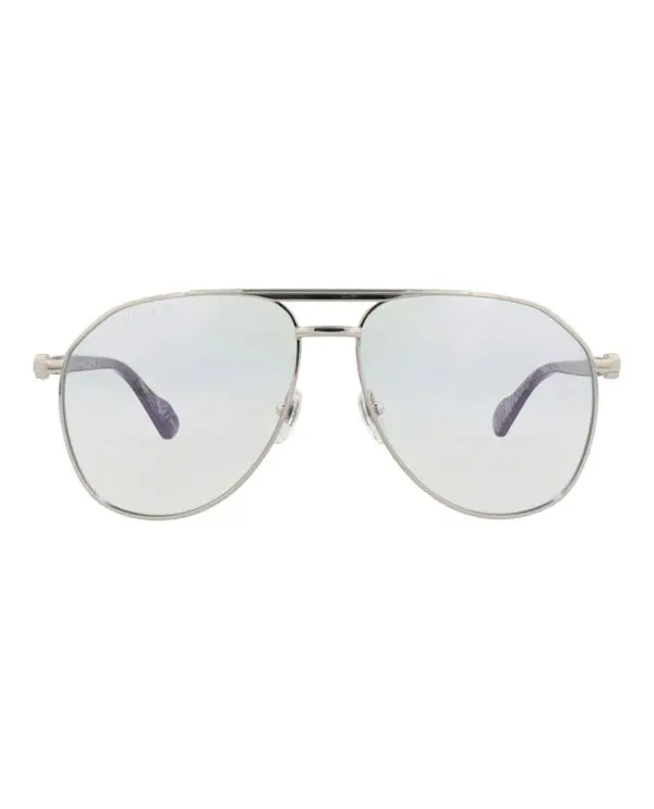 Gucci Aviatorframe Metal Sunglasses Silver Silver Transparent - Multicolor