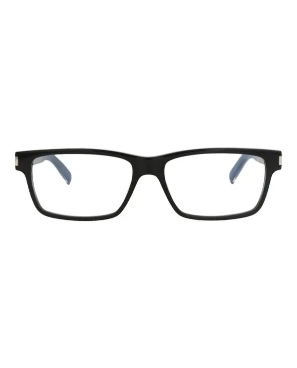 Saint Laurent Squareframe Recycled Acetate Optical Frames Black Crystal Transparent