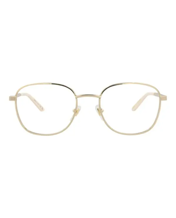 Gucci Squareframe Metal Optical Frames Gold Gold Transparent