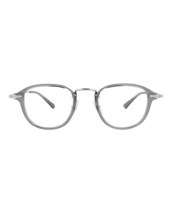 Montblanc Grey Silver Transparent Roundframe Injection Optical Frames