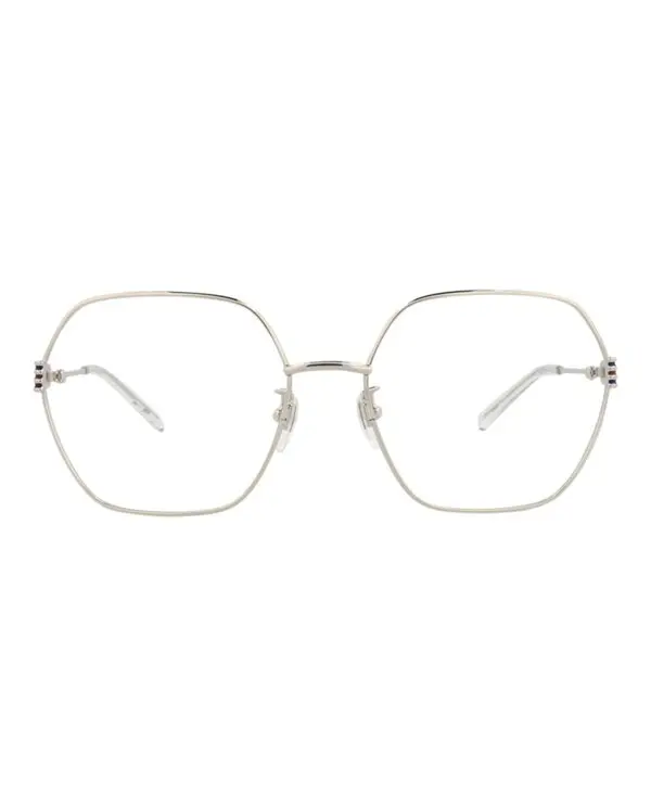 Gucci Squareframe Metal Optical Frames Silver Silver Transparent