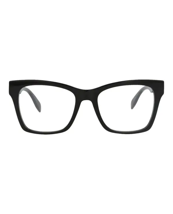 Alexander McQueen Squareframe Acetate Optical Frames Black Black Transparent