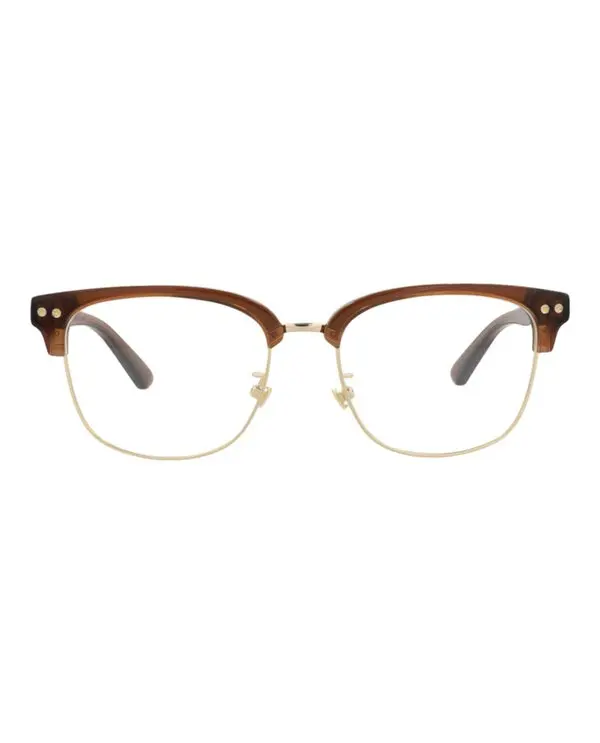 Montblanc Brown Brown Transparent Squareframe Recycled Acetate Optical Frames