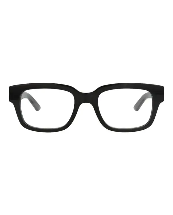 Alexander McQueen Squareframe Recycled Acetate Optical Frames Black Black Transparent