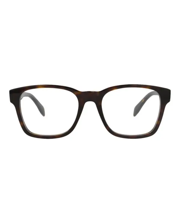 Alexander McQueen Squareframe Acetate Optical Frames Havana Havana Transparent