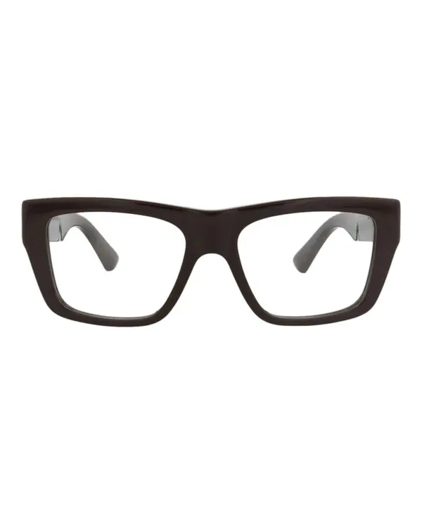 Bottega Veneta Squareframe Acetate Optical Frames Brown Brown Transparent