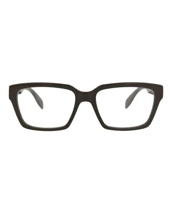 Alexander McQueen Squareframe Acetate Optical Frames Brown Brown Transparent