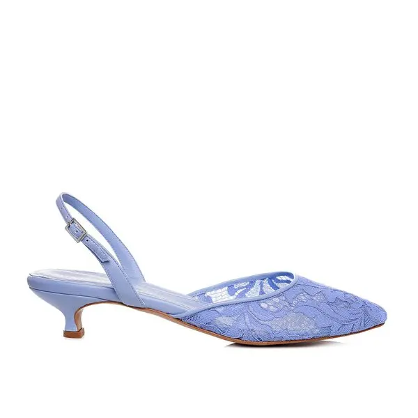 GINISSIMA Ines Lace Slingbacks Kitten Heels
