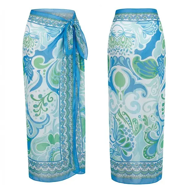 Loveist Store Blue / Green Venice Patterned Sarong Pareo - Blue/green