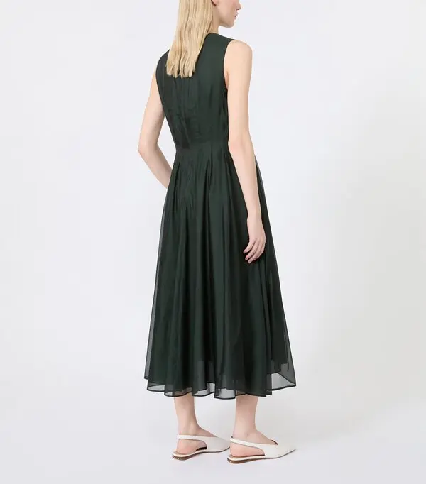 Max Mara Silk-blend Organza Fit-and-flare Maxi Dress