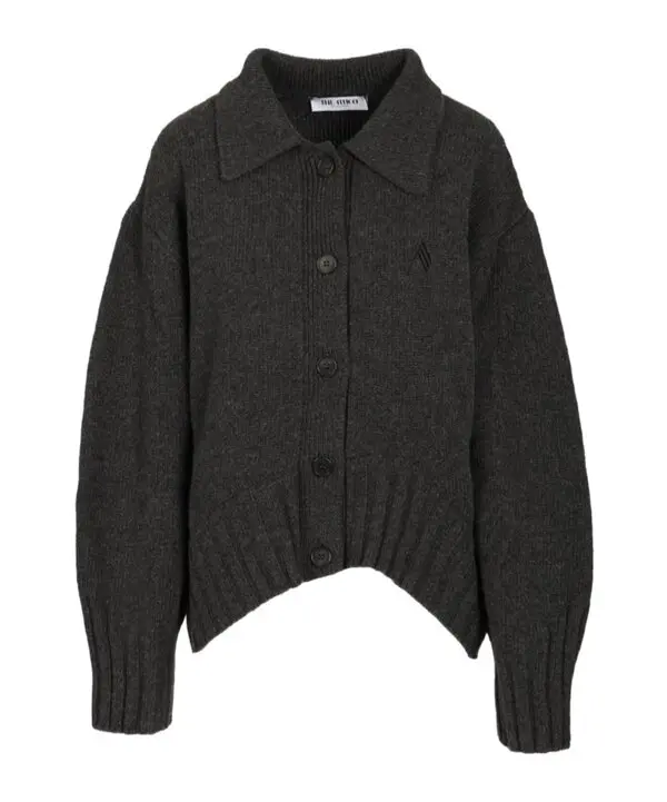Attico Embroidered Logo Knit Cardigan