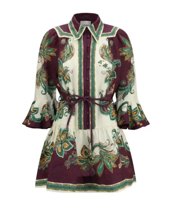 ALEMAIS Ruthie Paisley-print Linen Mini Dress - Multicolor