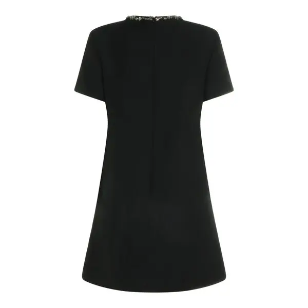 Valentino Garavani Embroidered Crepe Couture Short Dress - Black