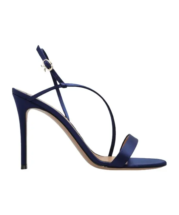 GIANVITO ROSSI Manhattan Satin Heeled Sandals - Blue