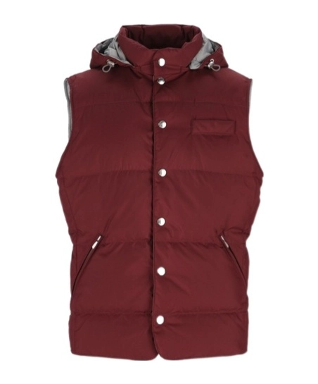Brunello Cucinelli Hooded Down Vest - Red