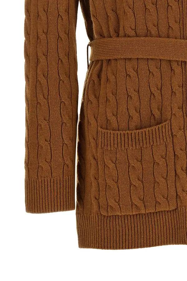 Valentino Garavani Belted Cable-knit Cardigan