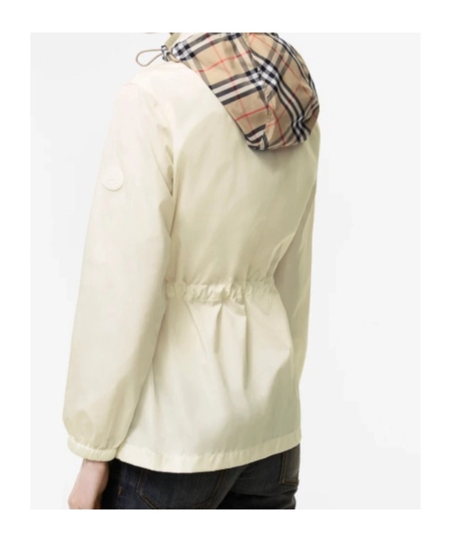 Burberry Zipped Jacket With Knight Motif Appliqu - Seashell White