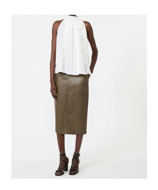 Max Mara Halterneck Tie-fastening Blouse - White