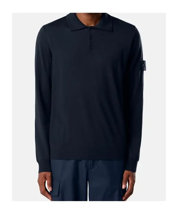 Stone Island Long Sleeve Polo Shirt - Blue