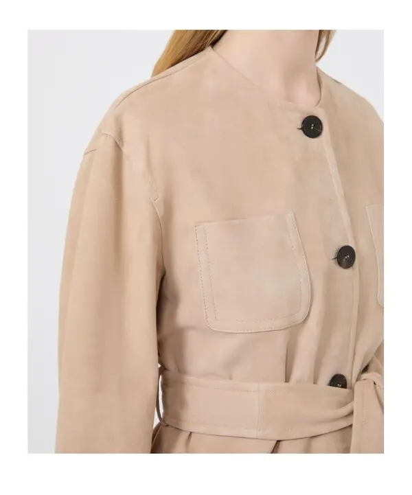 Max Mara Belted Suede Jacket